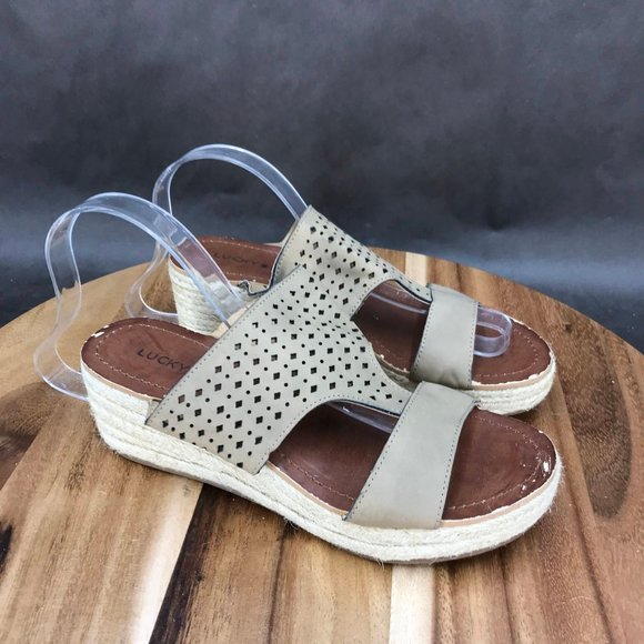 Lucky Brand | Shoes | Lucky Brand Brown Leather Cutout Peep Toe ...